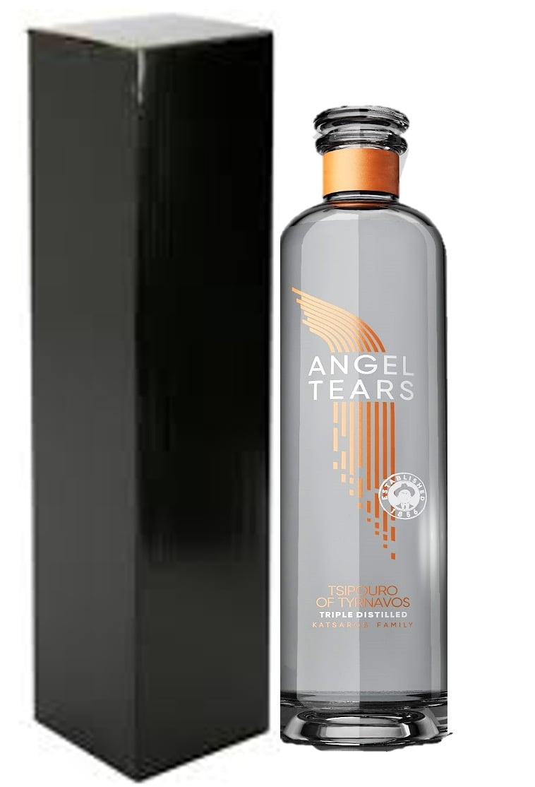 Angel Tears Tsipouro in black crate 700ml | Agora Greek Delicacies